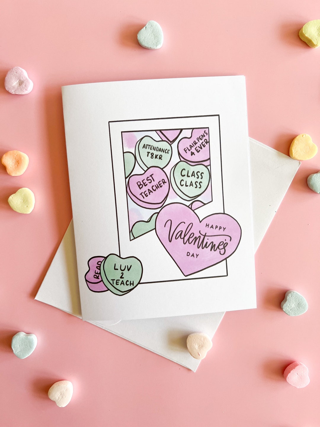 Teacher Conversation Hearts - Valentine’s Day Card -teacher Gift - Etsy