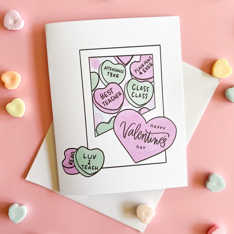 Teacher Valentine Card - Etsy