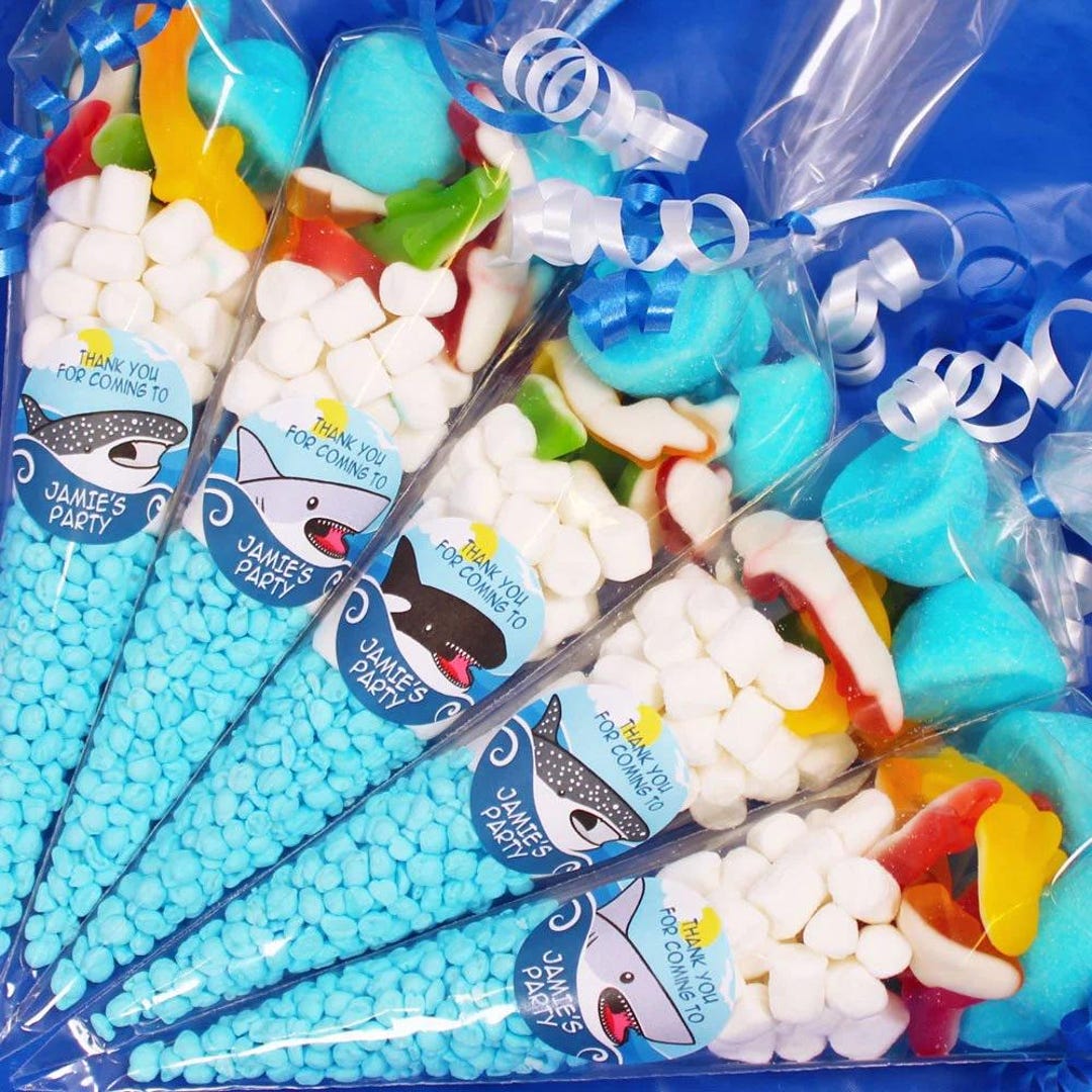 Shark Party Personalised Sweet Cone Pre-filled Sweetcone for Shark ...
