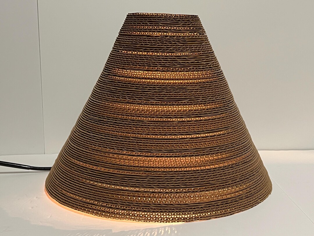 Large Corrugated Cardboard Lamp Shade - Modern Industrial - Diffuses ...