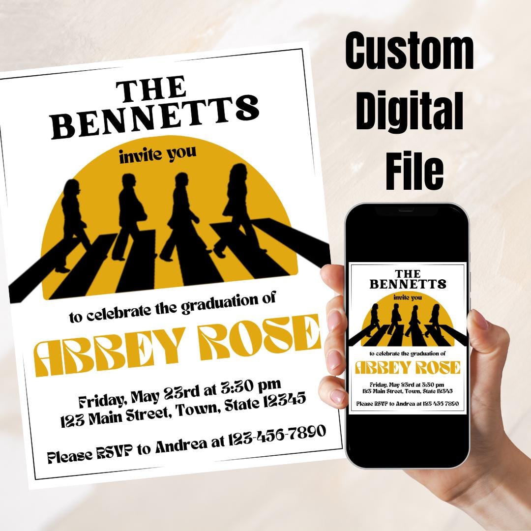 Abbey Road Custom Digital Graduation or Birthday Invitation, Custom ...