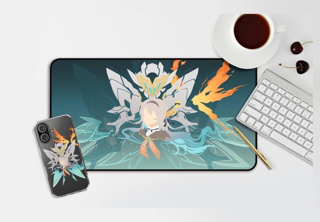 Firefly Sam Mech Minimalistic Desk Mat Honkai Star Rail Inspired Subtle ...