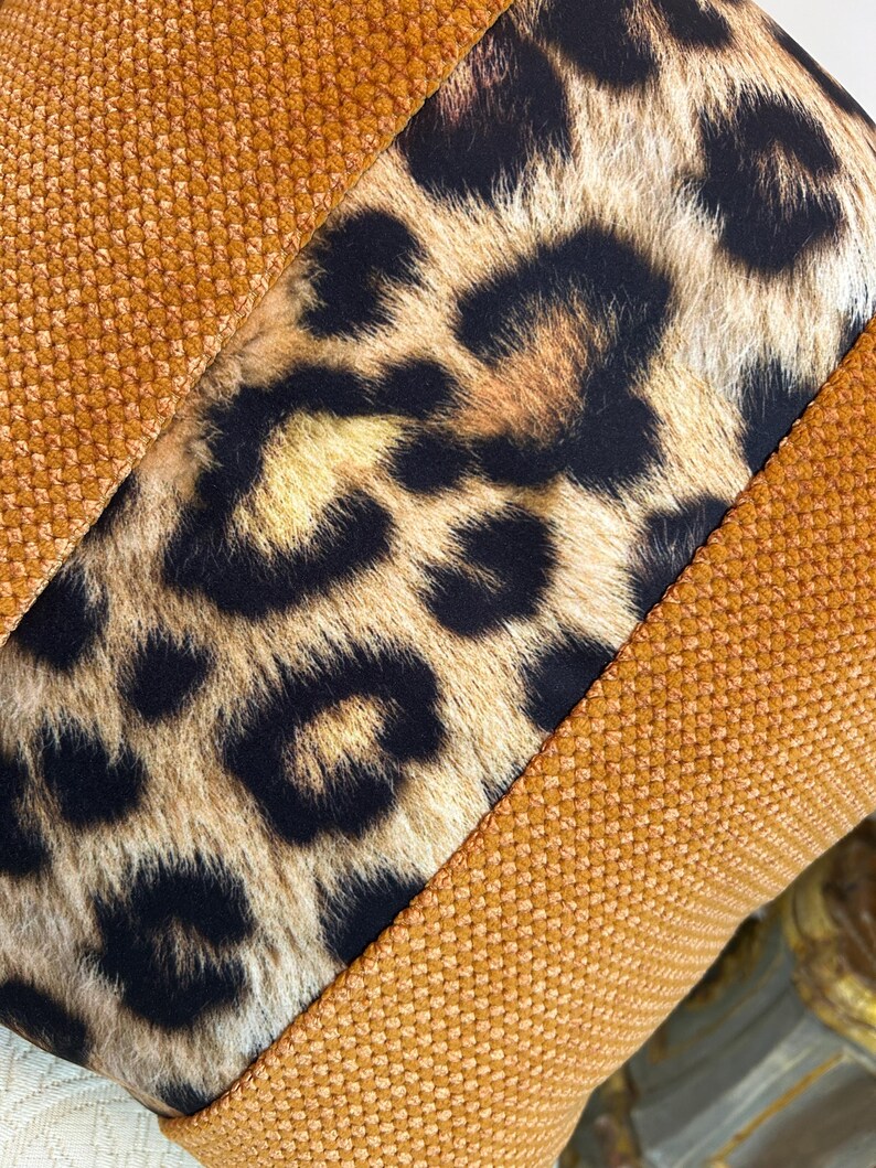 Camel Leopard Print Velvet Cushion Cover - 45x45 Cm - Handmade Boho ...