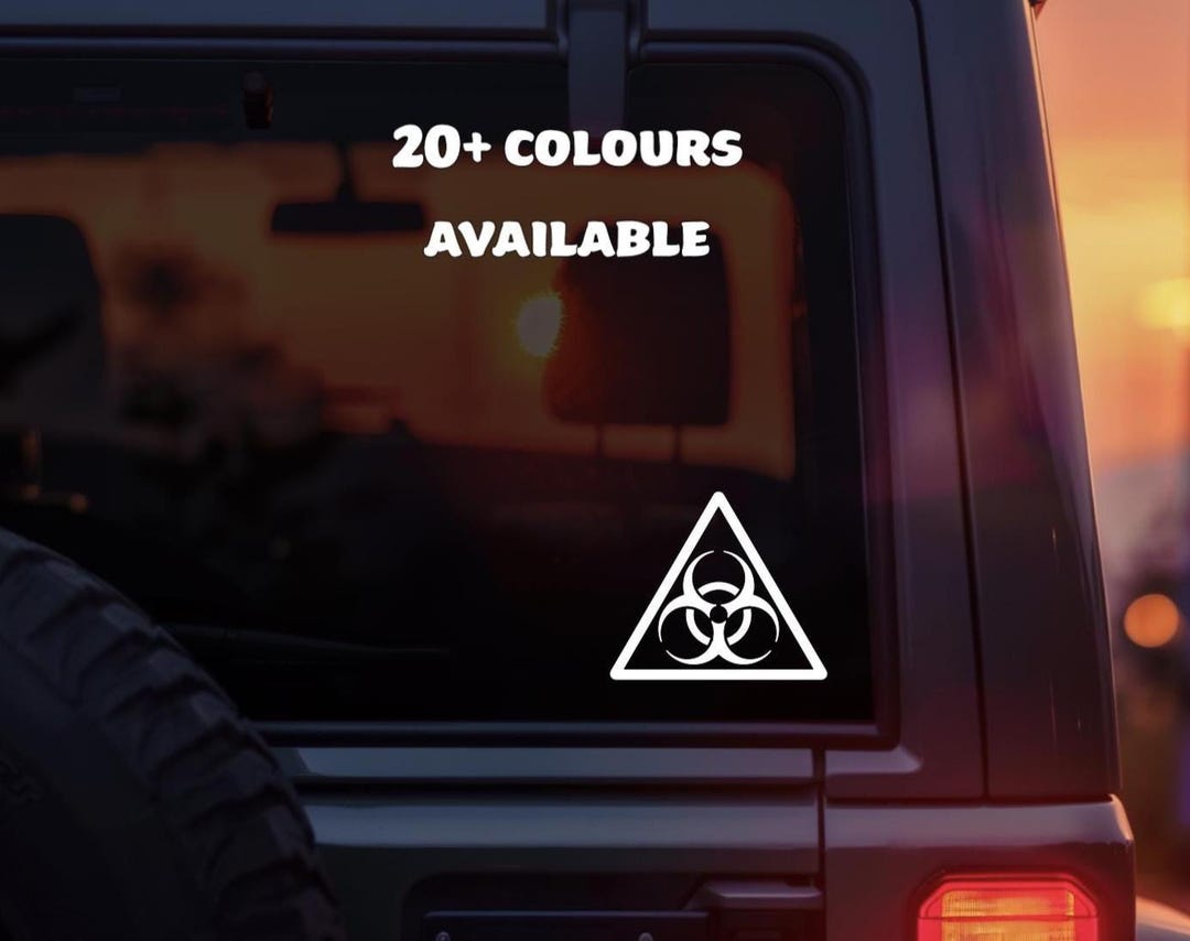 Biohazard Vinyl Car Decal – Grunge Hazard Symbol Sticker for Laptop ...