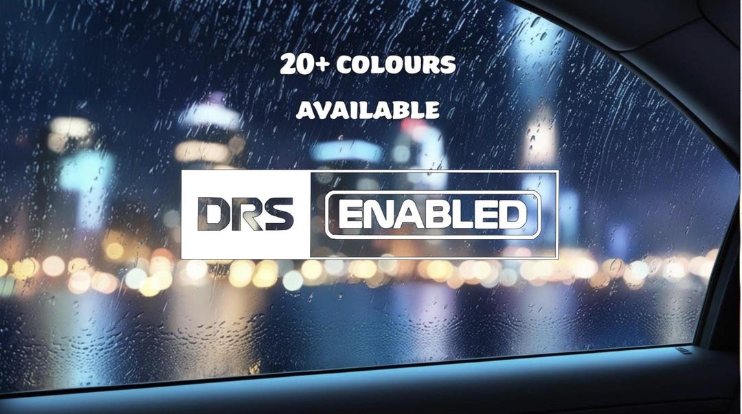 DRS Enabled Permanent Vinyl Decal F1 Bumper Sticker Formula One Car ...