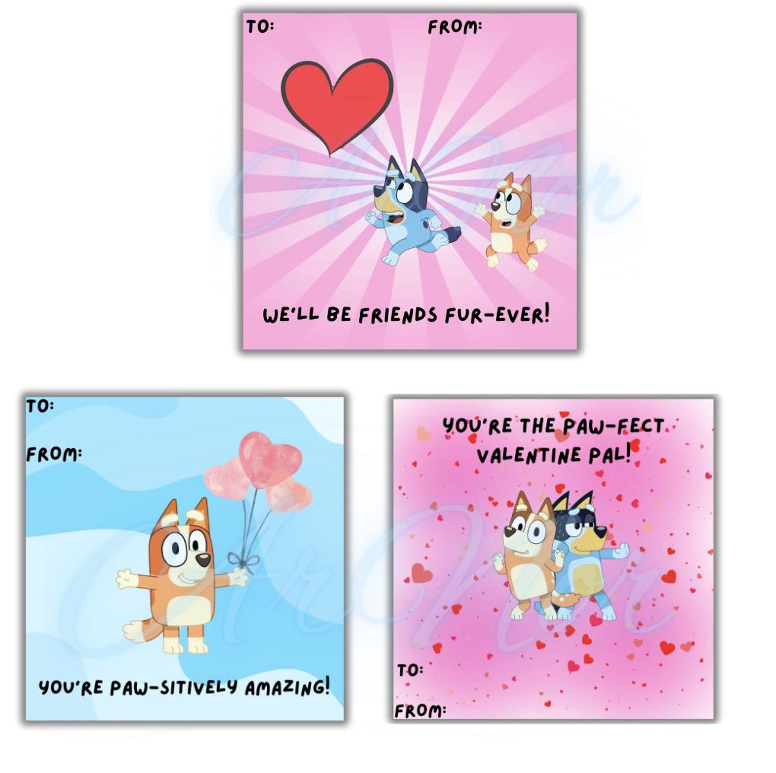 Bluey Valentines Day Cards Kids Valentines Card Valentines Day ...