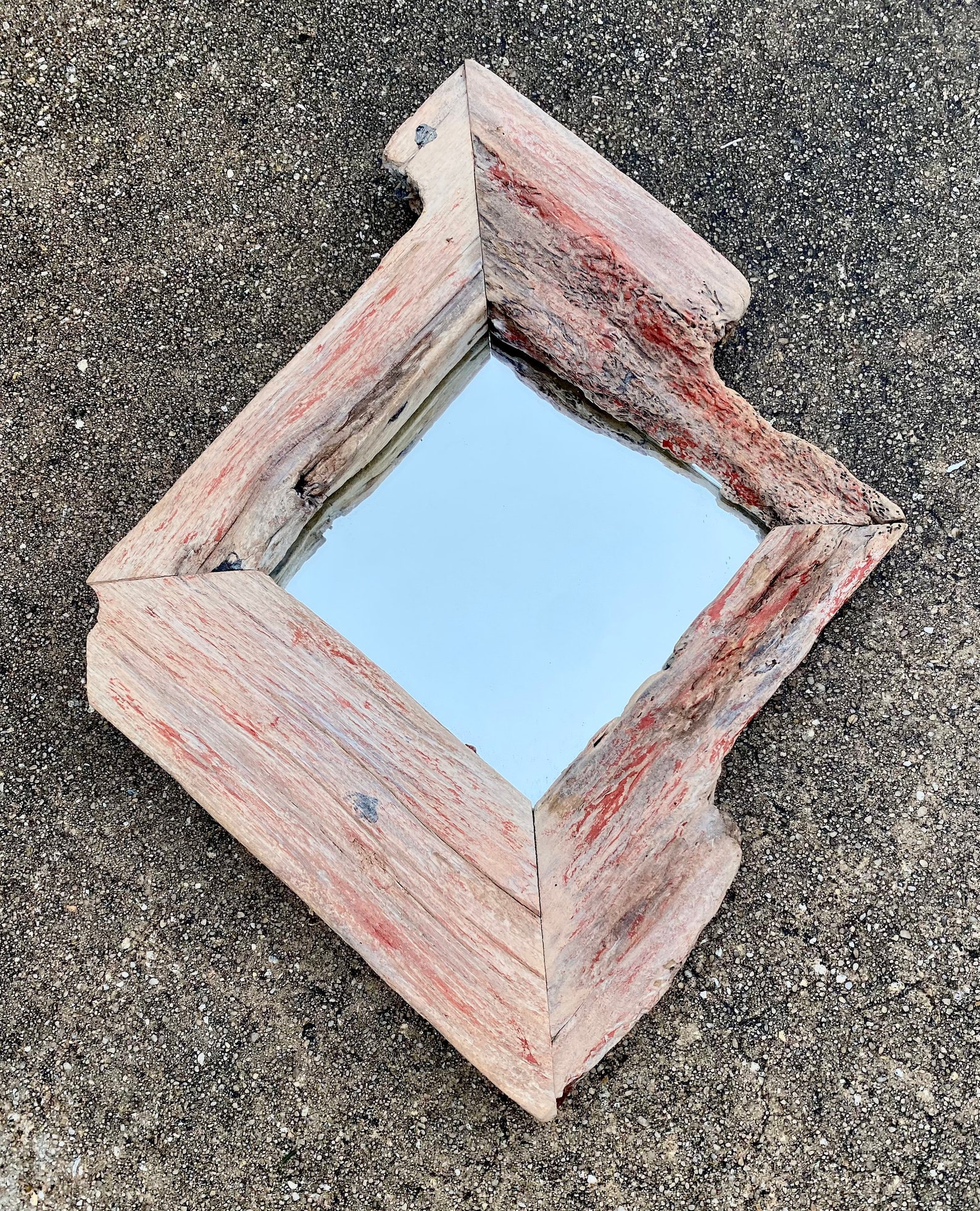 Deteriorated Pallet Mirror Frame Salvaged Wood Pallet Made - Etsy