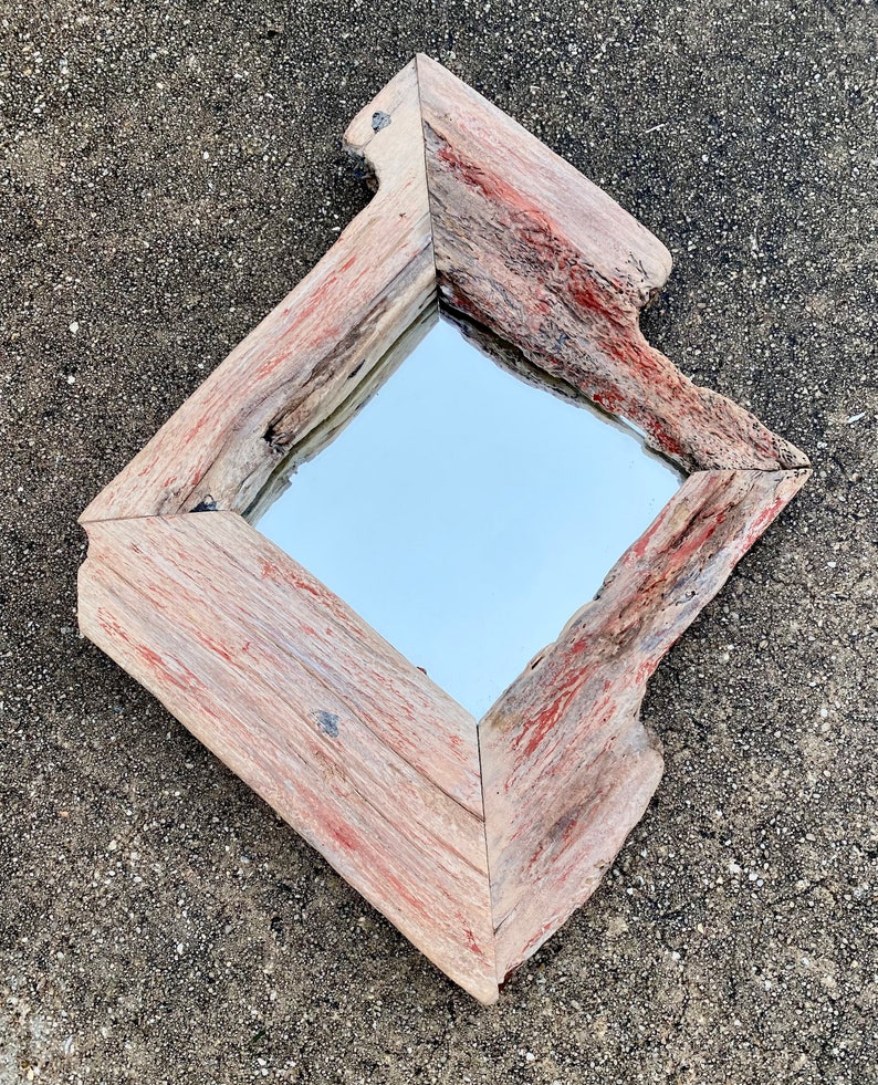 Deteriorated Pallet Mirror Frame, Salvaged Wood Pallet Made Into Mirror ...