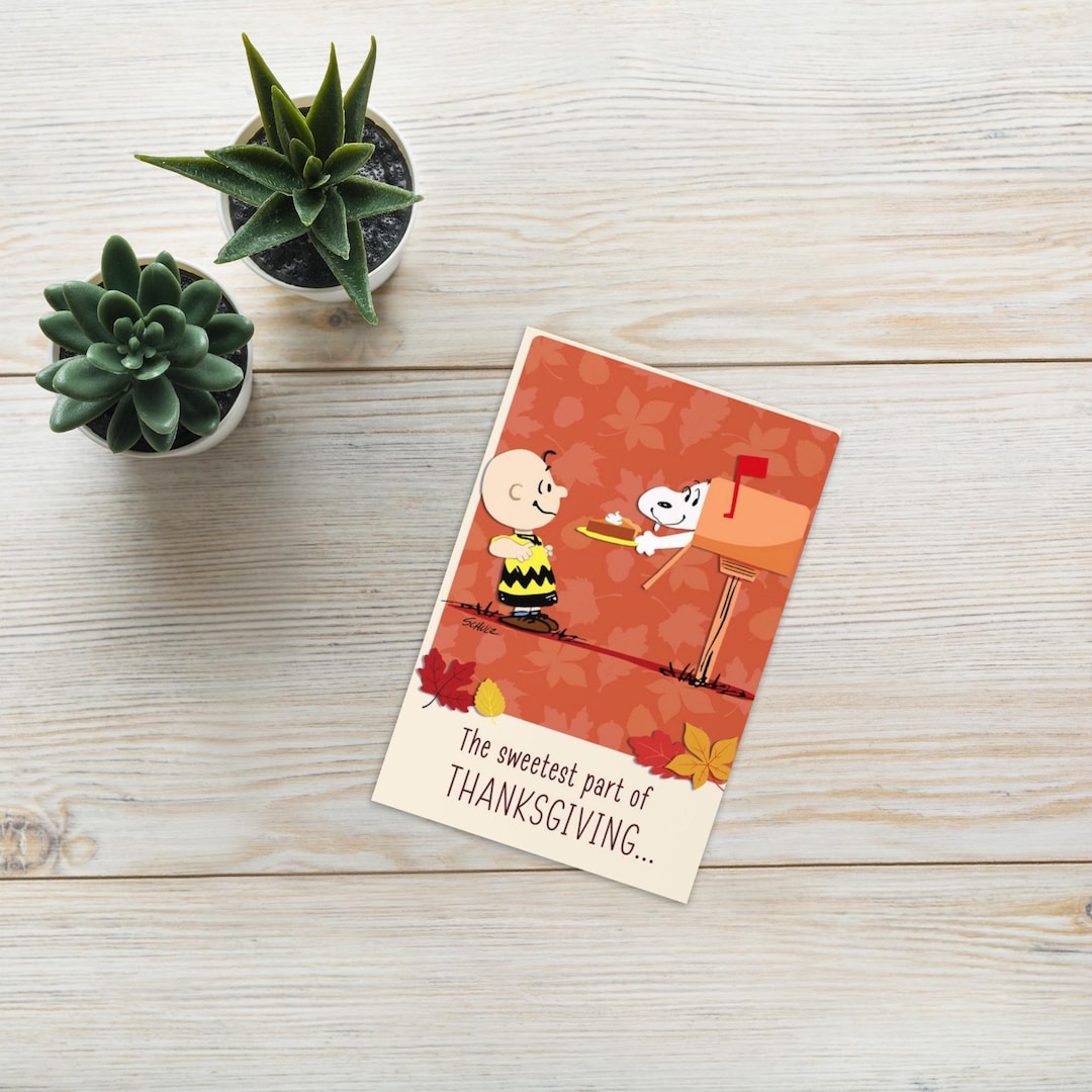 Charlie Brown Thanksgiving Card Classic Peanuts Holiday Greeting ...
