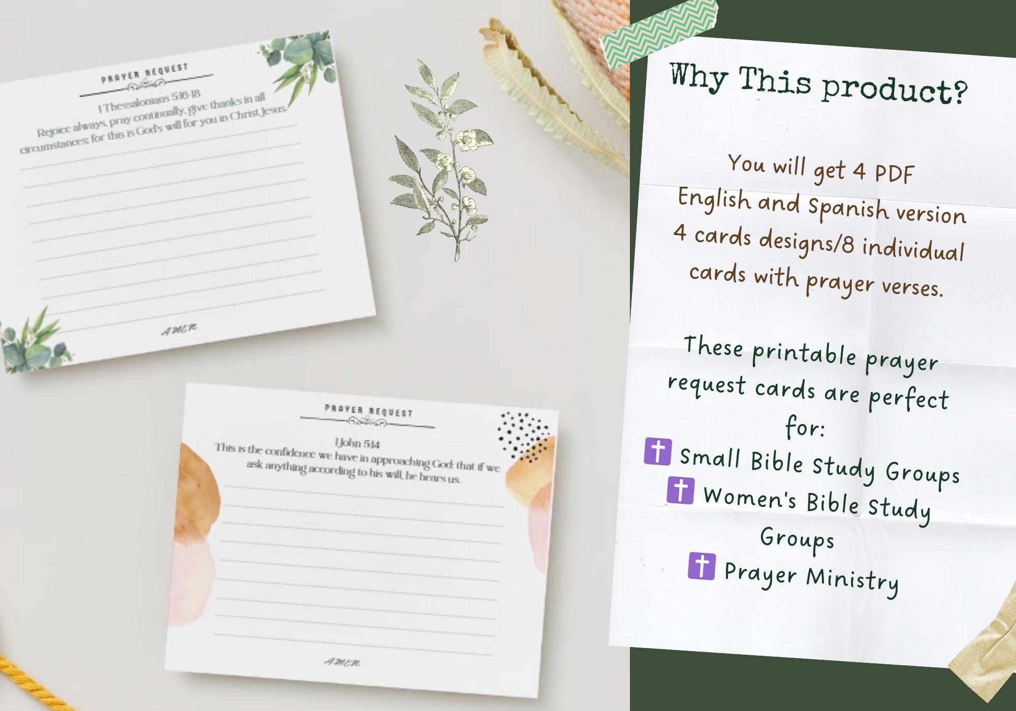 Printable Prayer Request Cards - Bible Study Small Group Supplies - Etsy