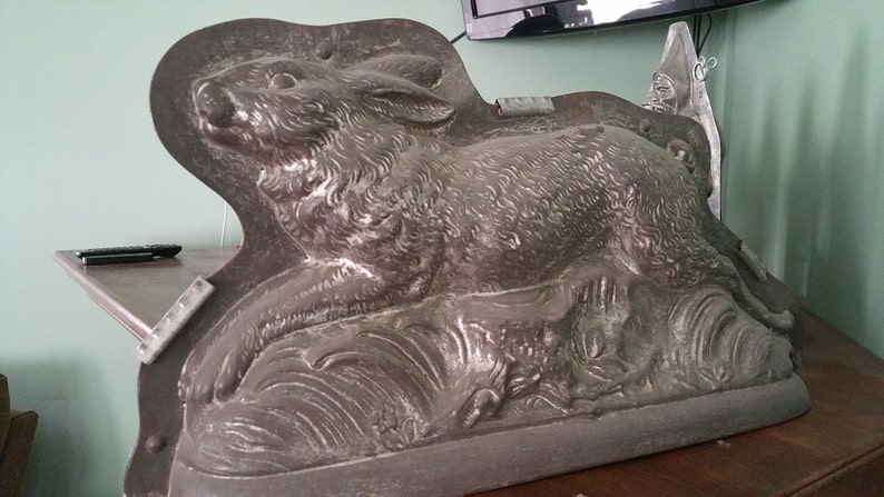 DISPLAY German Running Rabbit Antique Chocolate Mold 24" Long and ...