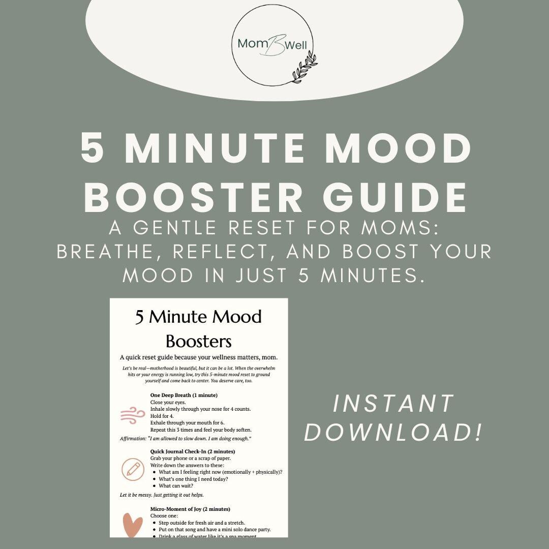 5-minute Mood Booster for Moms | Printable Self-care Guide | Postpartum ...