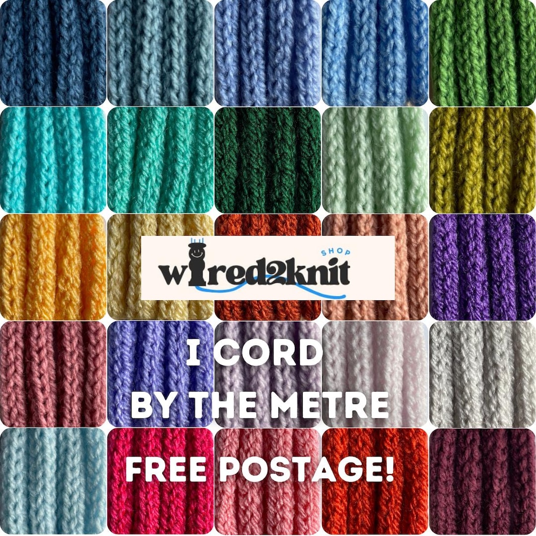 Hand Knitted Icord by the Metre Handmade Knitted Tricotin Tubular Cord ...