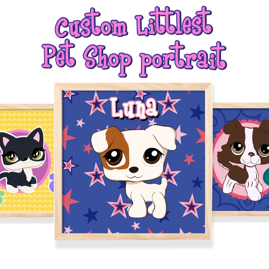 Littlest Pet Shop LPS Custom Pet Portrait Cat Dog Digital Y2K Cute ...