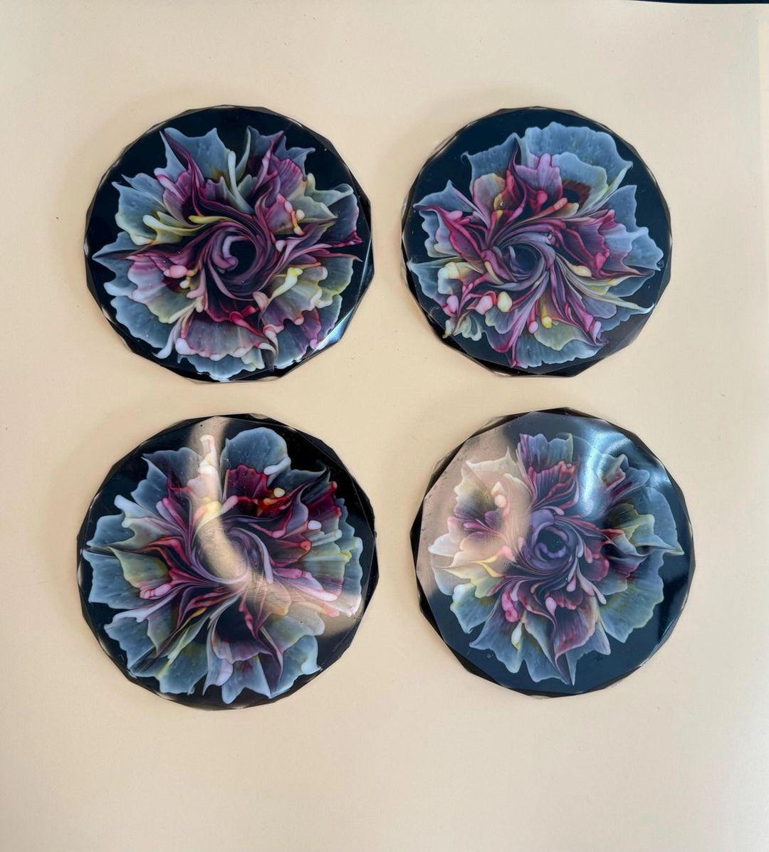 Gorgeous 4” Resin Acrylic Bloom Coasters (set of 4) - Etsy