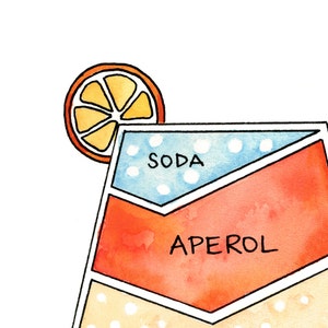 Aperol Spritz Cocktail Diagram Art - Etsy
