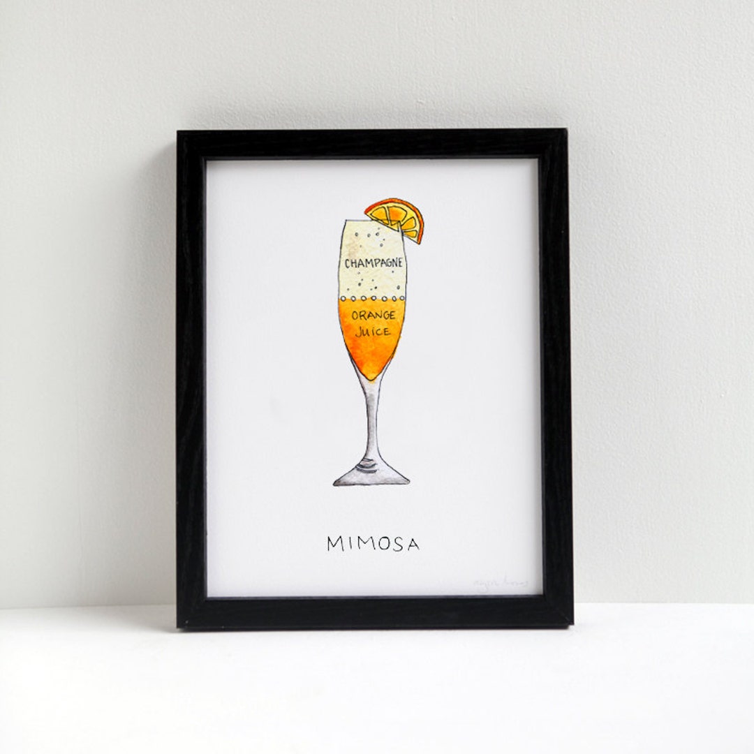 Mimosa - Cocktail Art Print - Etsy