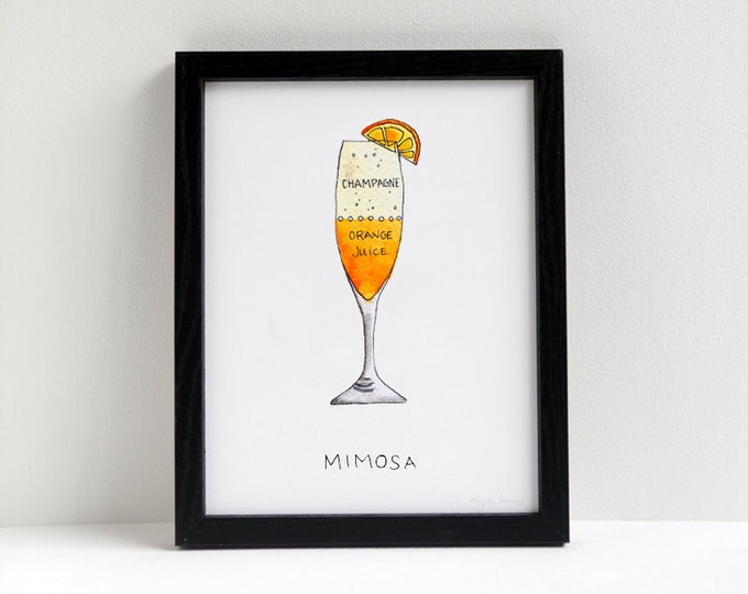 Mimosa Cocktail Art Print - Etsy