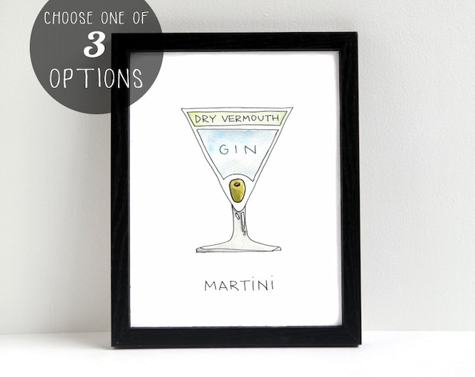 Martini Cocktail Diagram - Etsy
