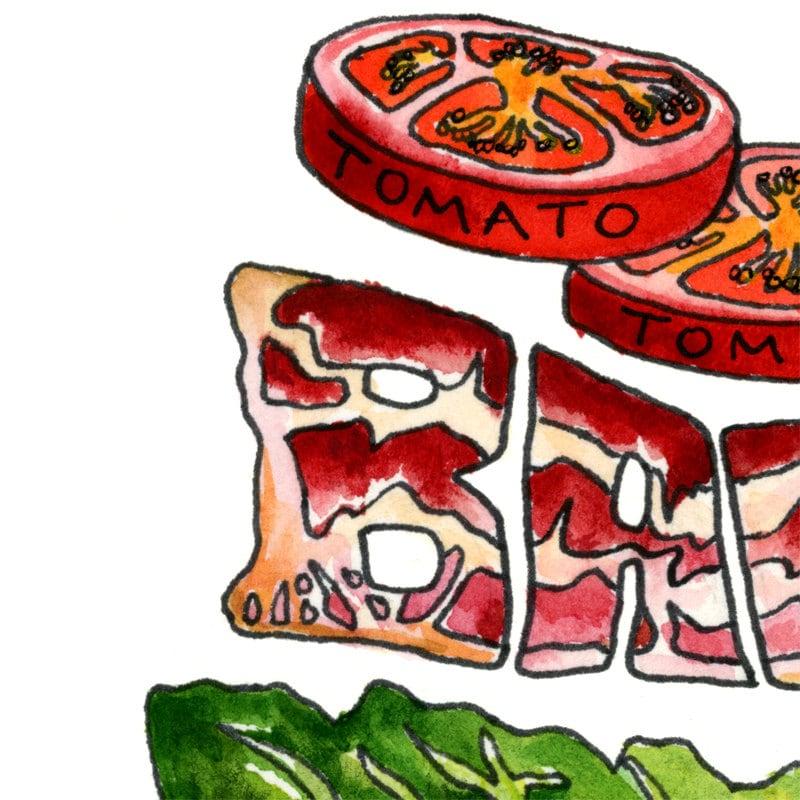 BLT Sandwich Print of Original Watercolor | Etsy