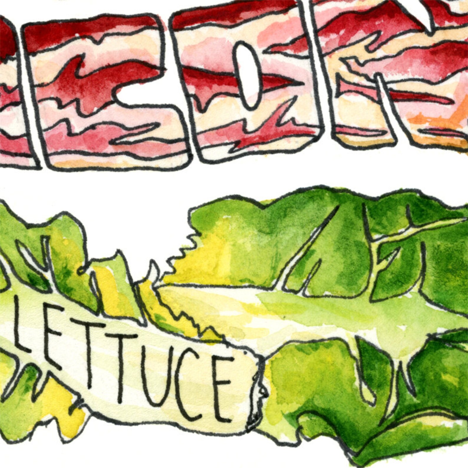 BLT Sandwich Print of Original Watercolor | Etsy