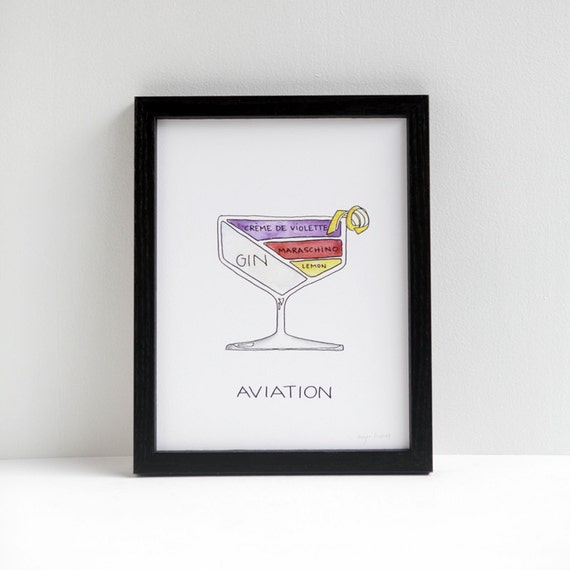 Aviation Cocktail Diagram - Etsy