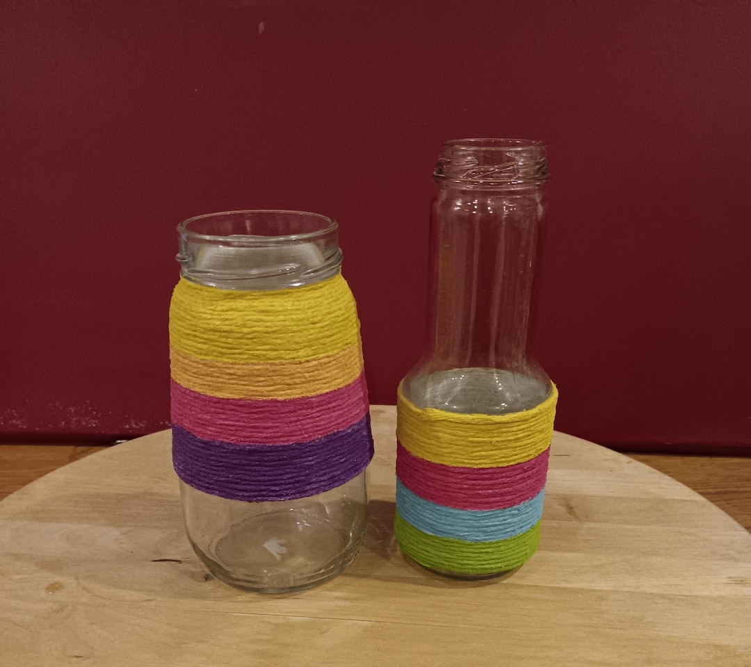 Decorative String Wrapped Jars & Bottles - Etsy