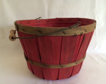 Red basket | Etsy