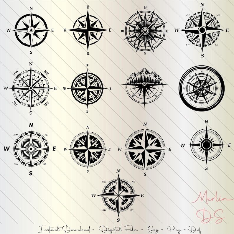 Compass Svg Bundle, Compass Svg, Compass Png, Nautical Compass Svg ...