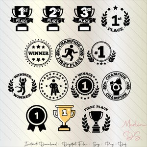 Trophy Svg, First Place Svg, First Position Svg, Winner Svg, Champion ...
