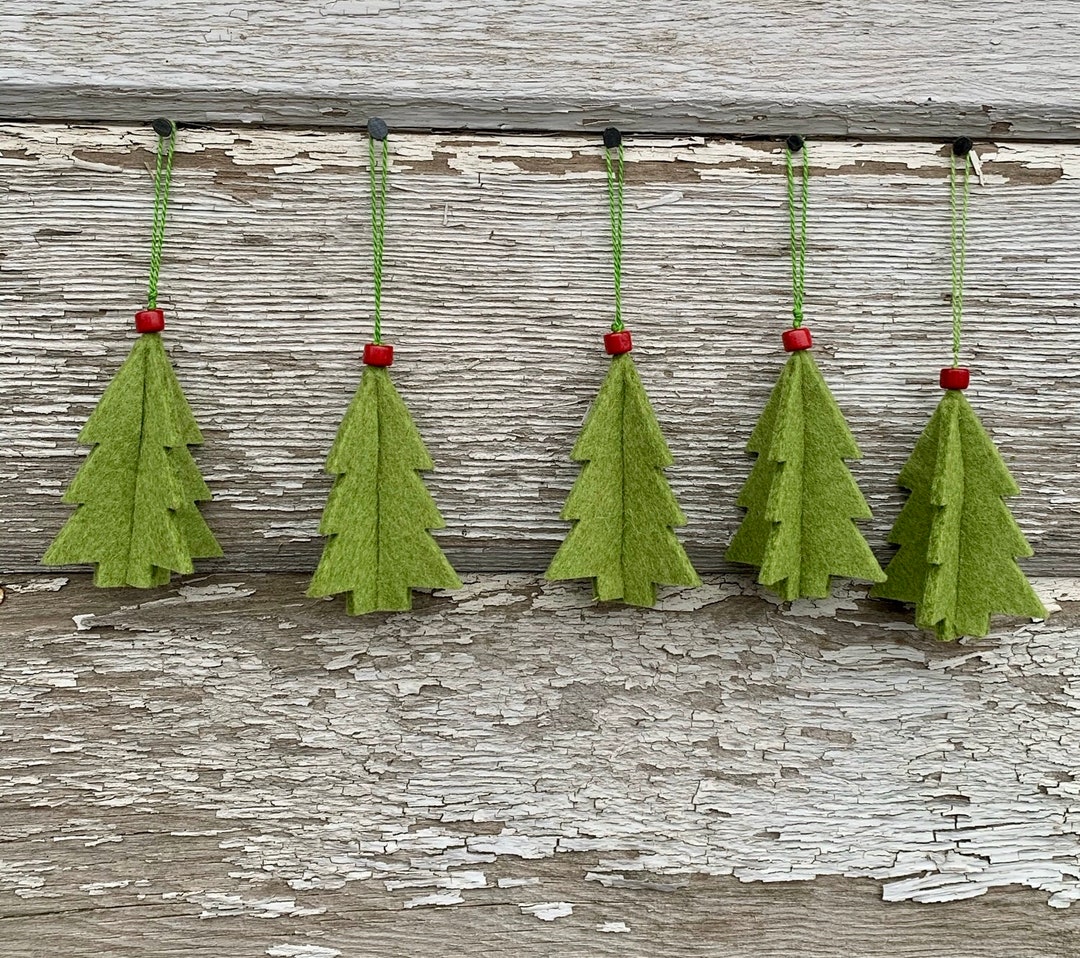 5 Piece Set of Wool Trees - Etsy