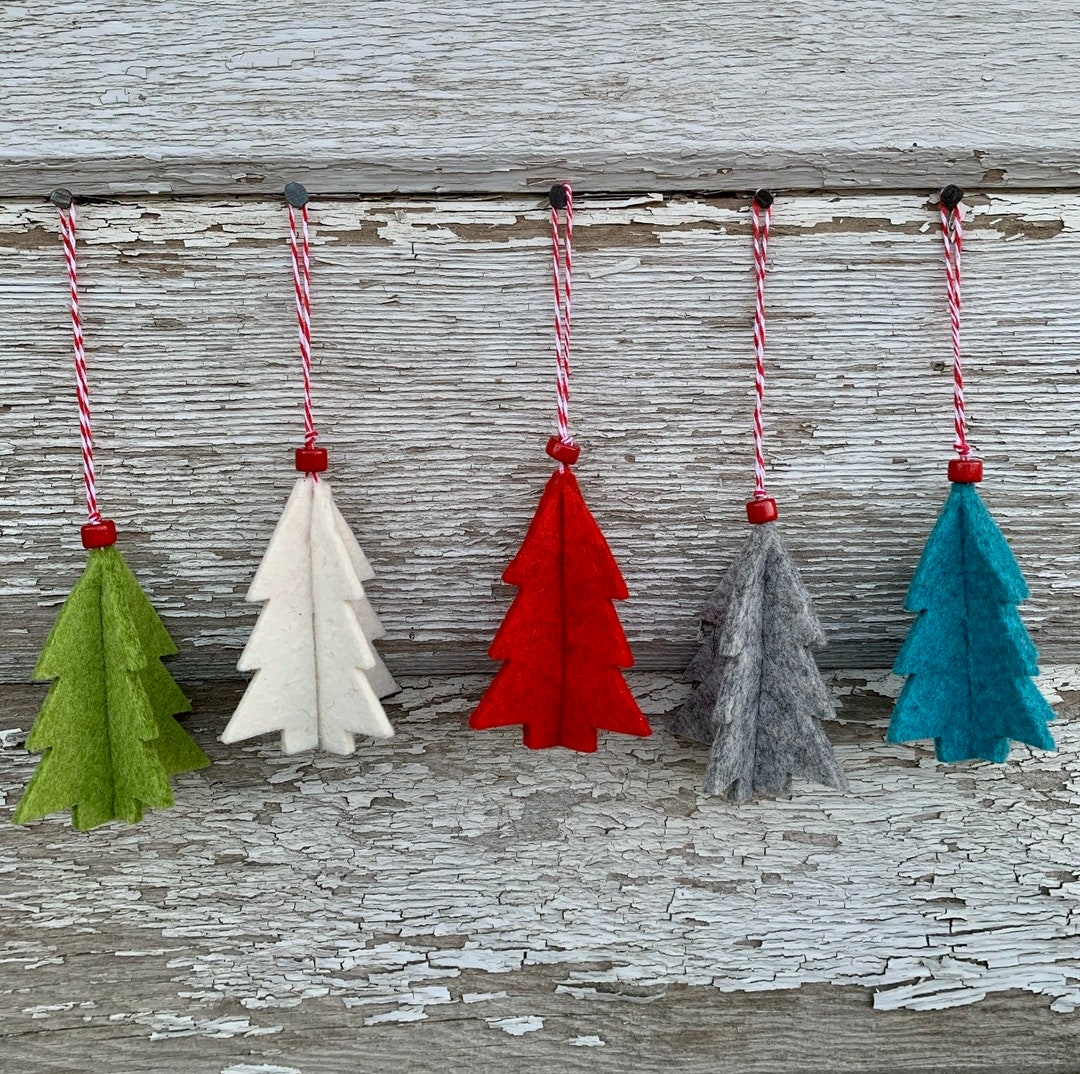 5 Piece Set of Wool Trees - Etsy
