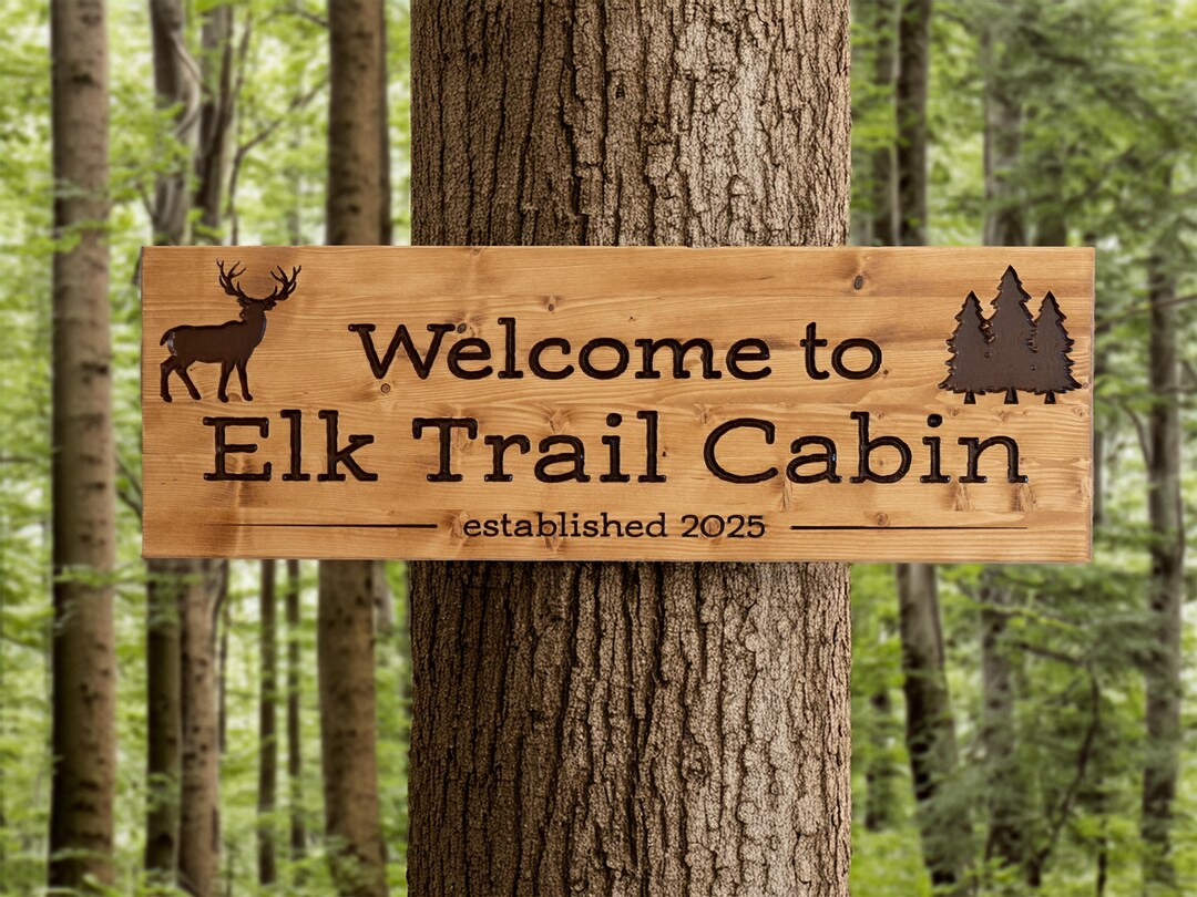 Custom CNC Carved Wooden Sign | Rustic Lodge Sign | Cabin Decor ...