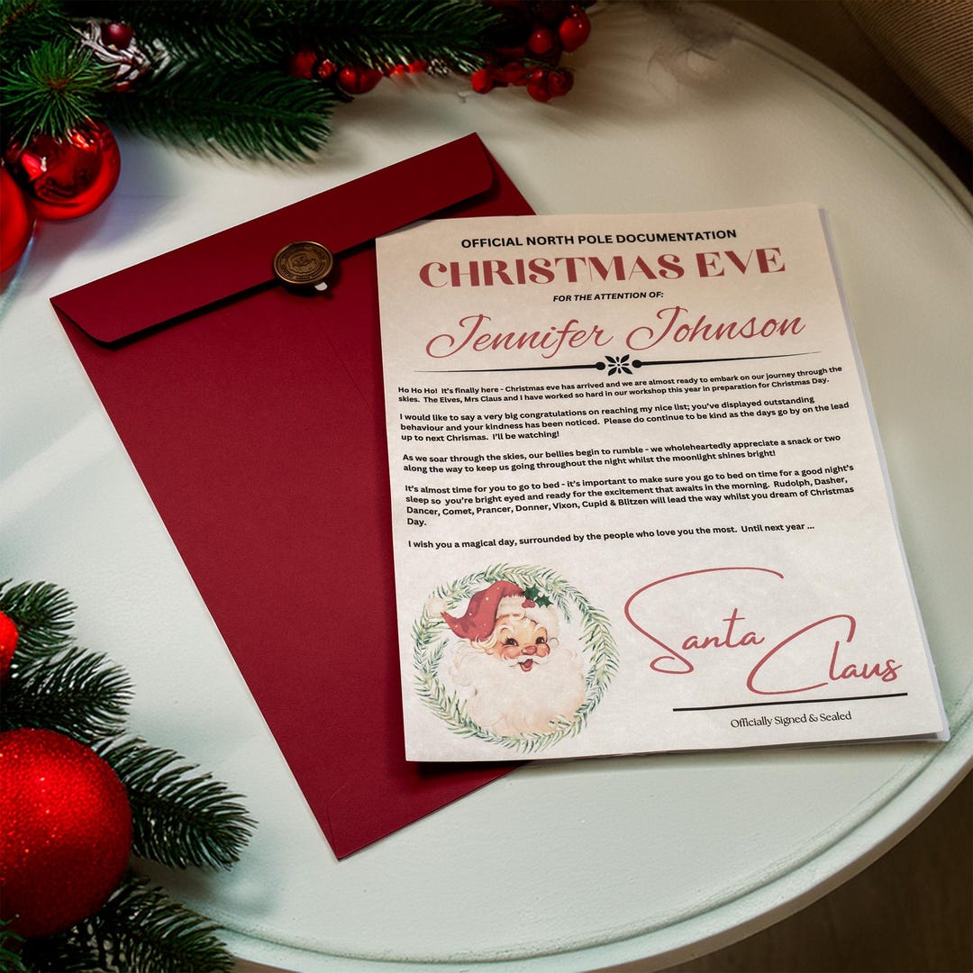 Christmas Letter Bundle, Personalized Letter, Christmas Eve Box Filler ...