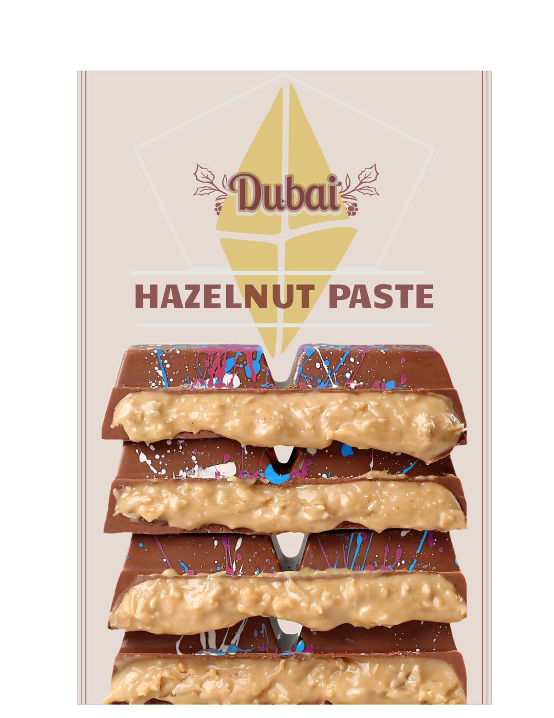 Dubai Chocolate Crowned With Hazelnut Paste - Etsy