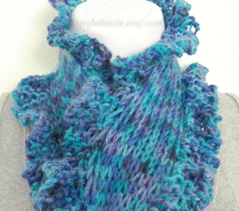 Easy Ruffle Edge Scarf Tutorial Knitting Pattern Scarflett Pattern ...