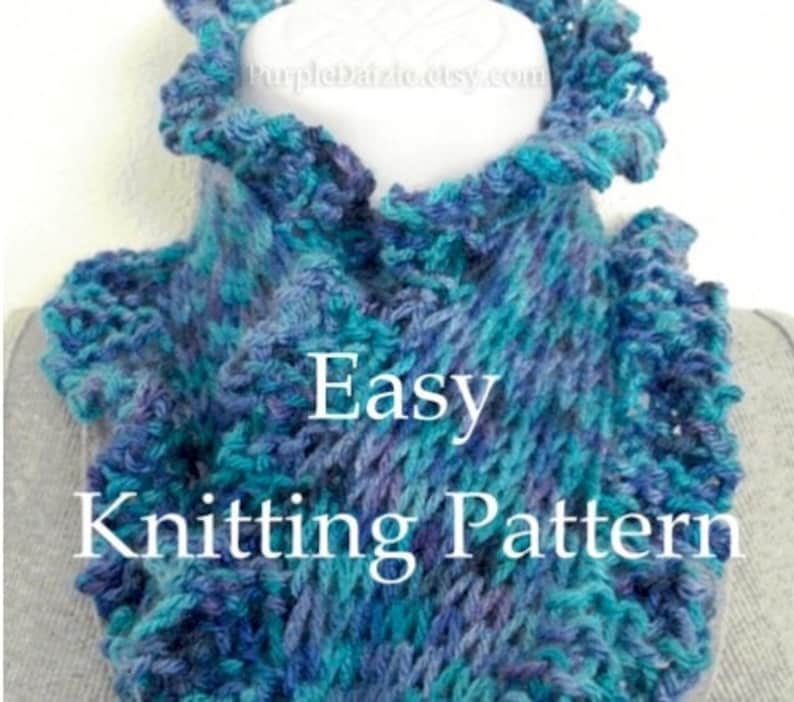 Easy Ruffle Edge Scarf Tutorial Knitting Pattern Scarflett Pattern ...