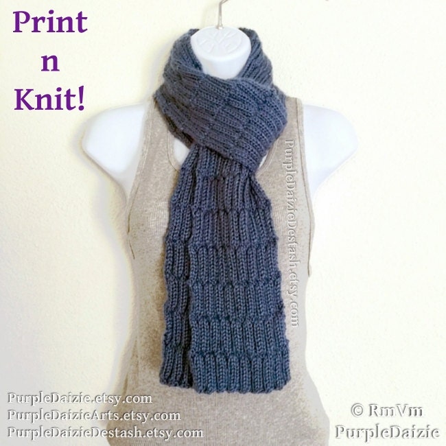 Print and Knit - Scarf Knitting Pattern - Make Textured Scarves ...