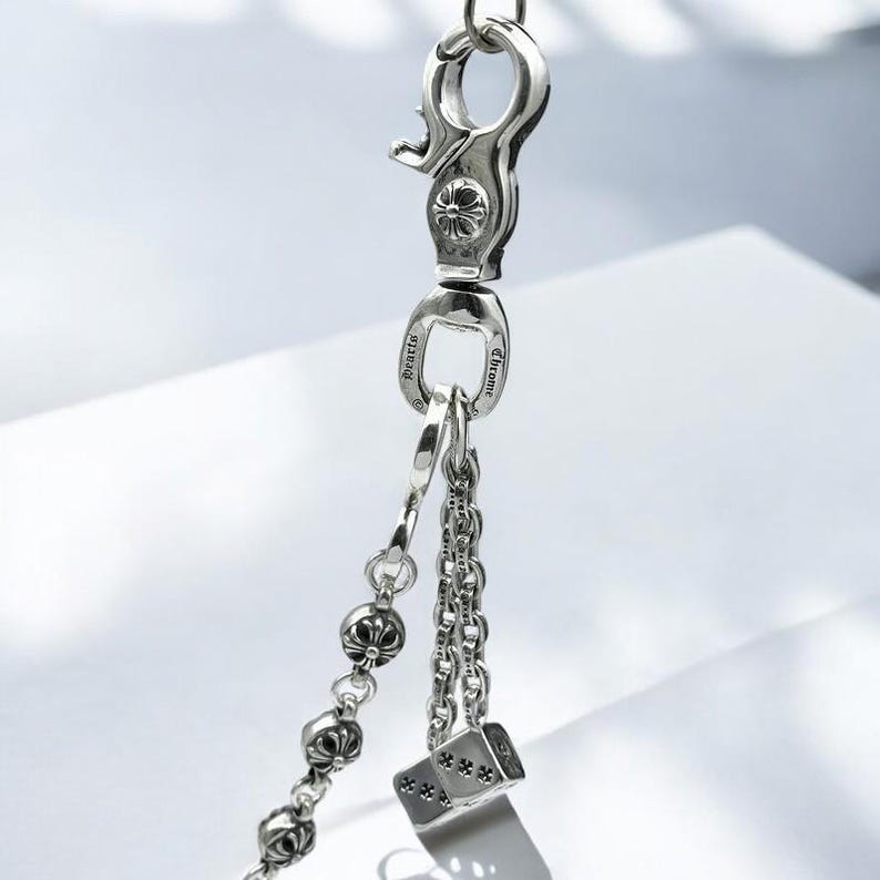 Dice Cross Steel Wallet Chain, Y2K Pants Chain, Gothic Style Grunge ...