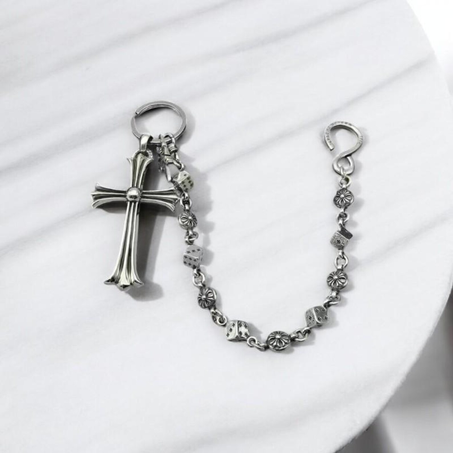 Dice Cross Steel Wallet Chain, Y2K Pants Chain, Gothic Style Grunge ...