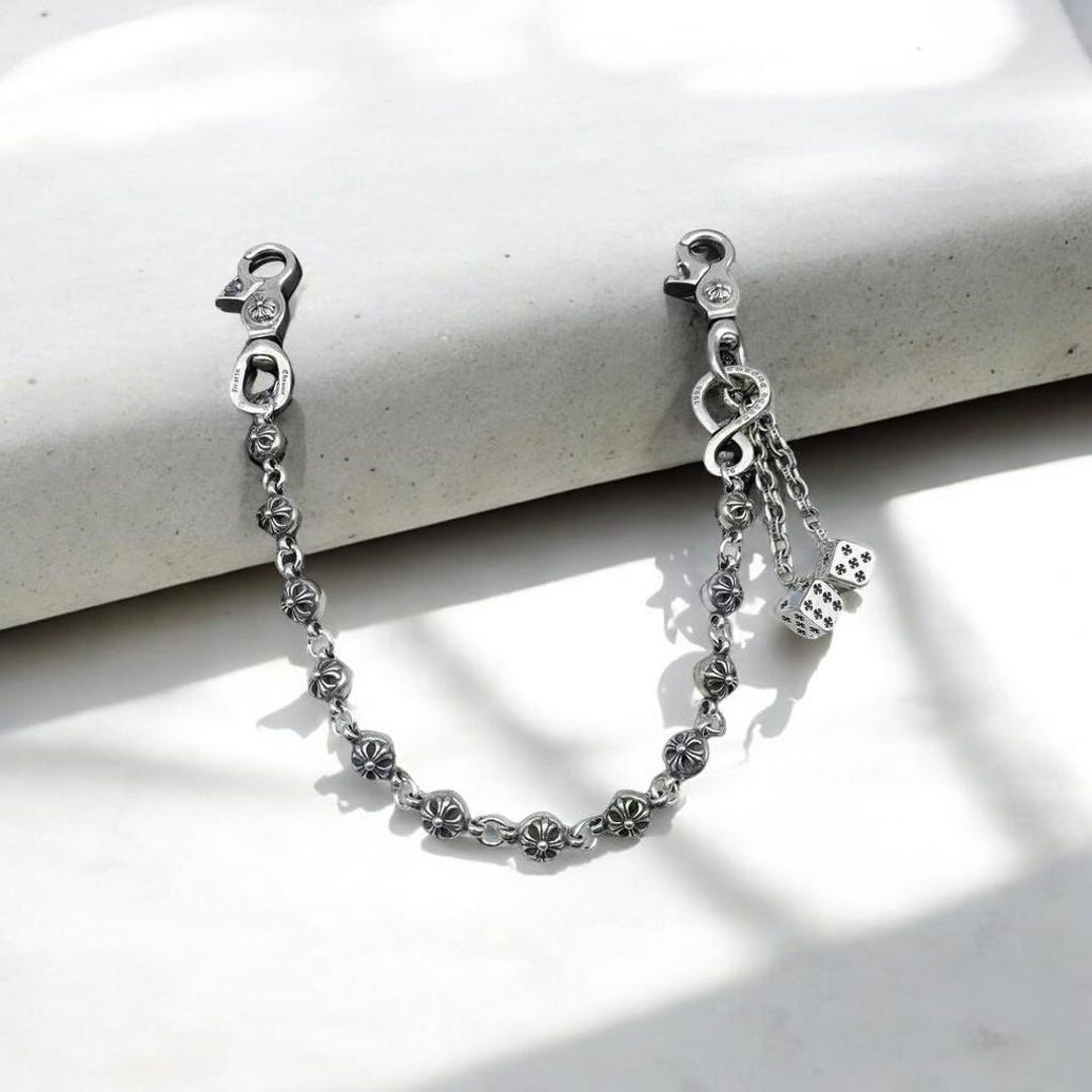 Dice Cross Steel Wallet Chain, Y2K Pants Chain, Gothic Style Grunge ...