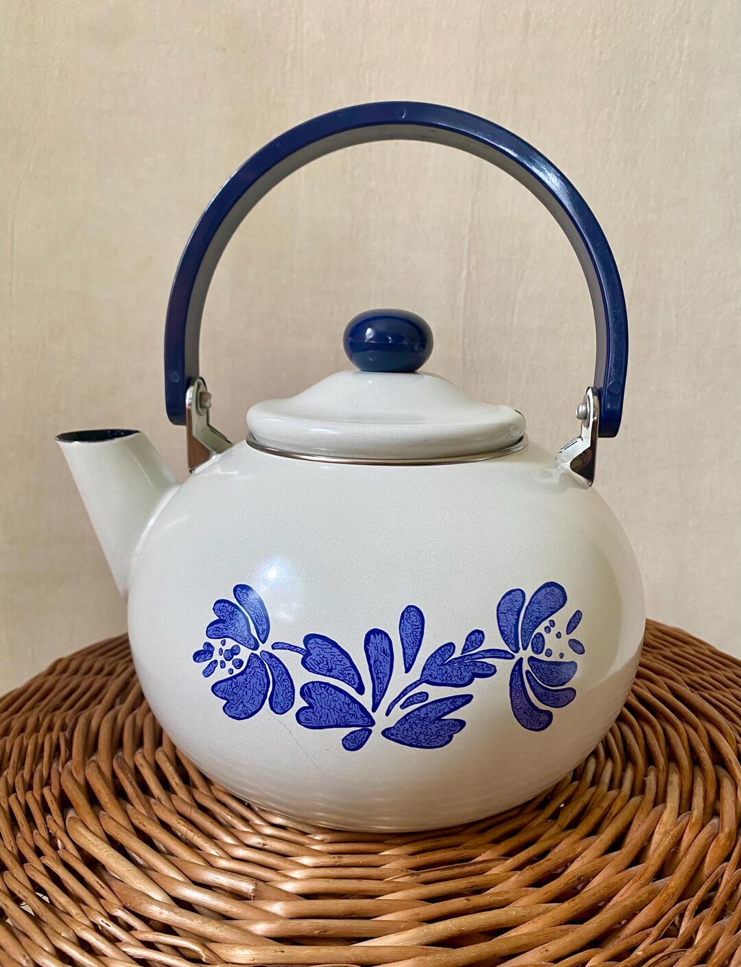Vintage Floral Tea Kettle - Etsy