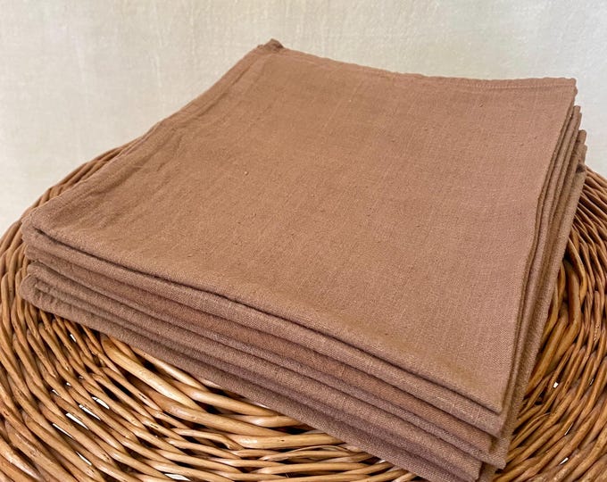Vintage Brown Cloth Napkins - Etsy