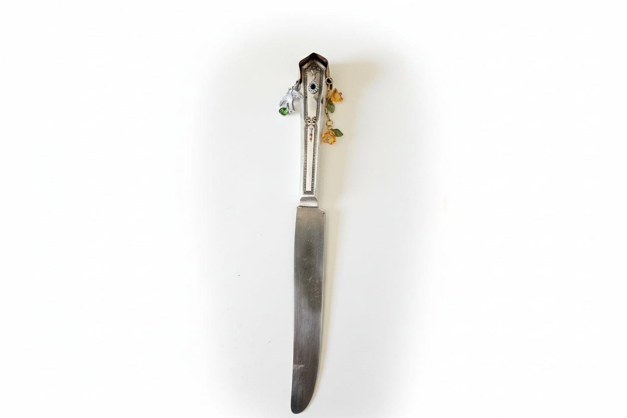 Handcrafted Silverware Birdhouse Plant Stake | Salvaged Silver - Etsy