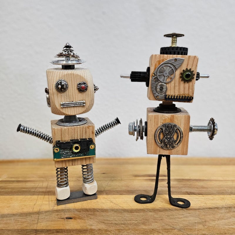 Wood Block Robot - Etsy