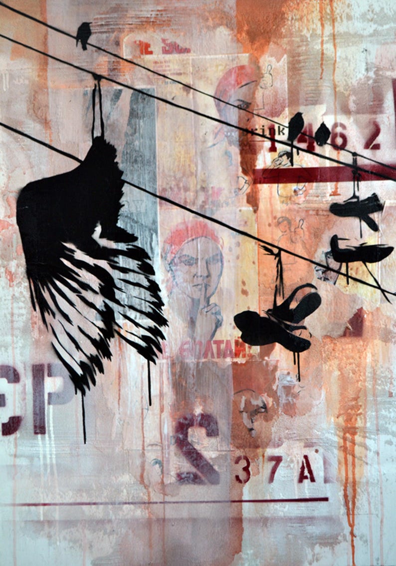 Hugs 30"x40" Mixed Media Art - Etsy
