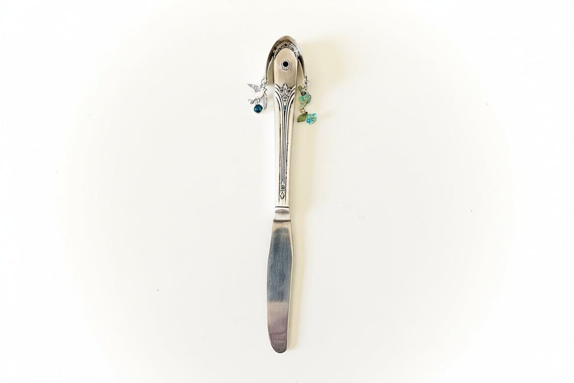 Handcrafted Silverware Birdhouse Plant Stake | Salvaged Silver - Etsy