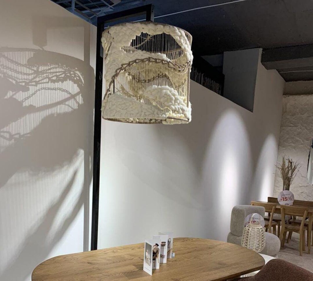 Wool Pendant Light, Handmade Ceiling Lamp for Dining Area or Coffee ...