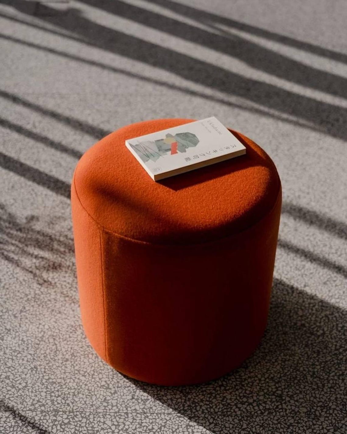 Stylish Fabric Pouf, Soft Ottoman, Contemporary Round Footstool ...