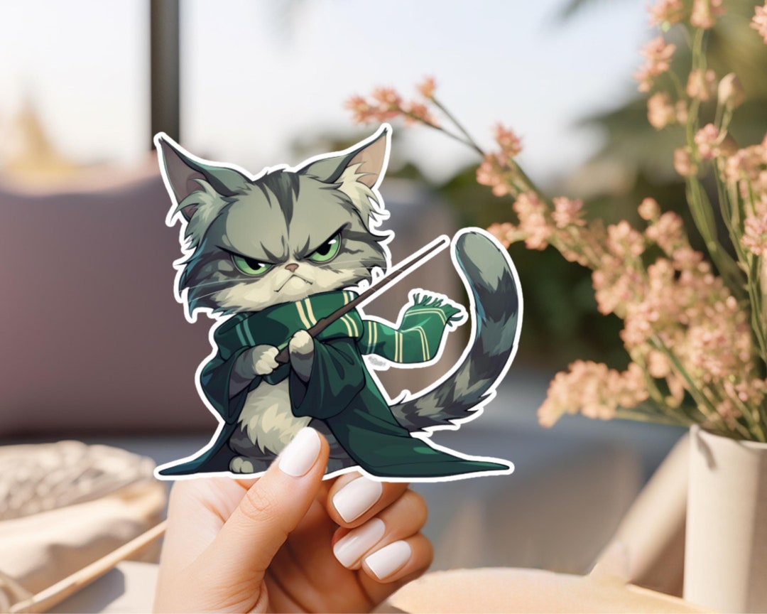 Draco Malfoy Cat Sticker Harry Potter Inspired Vinyl Decal, Caricature ...